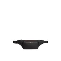 Tommy Hilfiger Bauchtasche "TH FOUNDATION BUMBAG", schwarz, Lederimitat, Taschen, Unisex Schultertasche, Crossbody-Bag mit Streifen in Tommy Farben
