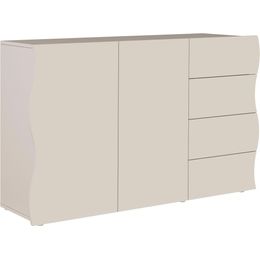 Sideboard Home Affaire, B:130cm H:81cm T:40cm, beige, Holzwerkstoff, Wohnzimmer, Sideboards, "Onda"