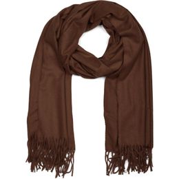 styleBREAKER Damen Schal "Weicher Schal Uni mit Fransen", braun, Modisch, Obermaterial: 100% Viskose CV., Modet&uuml;cher