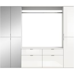 Garderoben-Set Home Affaire, B:212cm H:193cm T:34cm, wei&szlig;, Holzwerkstoff, Flur, Kastenm&ouml;bel-Sets, "TRONDHEIM, 5-teilig, Breite 212cm, individuell