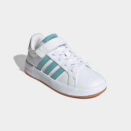 M&auml;dchen Sneaker "GRAND COURT 3.0 F&Uuml;R KINDER", adidas Sportswear, Gr. 34, blau, Synthetik, Textil, Schuhe, mit Klettverschluss, f&uuml;r Kinder
