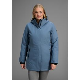 Polarino Damen Funktionsparka, blau, Gr. 52, unifarben, Web, Obermaterial: 100% Polyester. Futter: 100% Polyester. Wattierung: 100% Polyester,