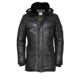 Bugatti Herren Lederjacke "BUCARLO", schwarz, Gr. 58, uni, Obermaterial: 100% Lammleder LEL. Futter: 100% Polyester PES. 100% Polyester PES., Jacken,