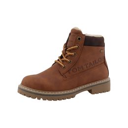 Tom Tailor M&auml;dchen Winterboots, Gr. 30, braun, Lederimitat, Textil, Schuhe, mit weich abgepolstertem Schaftrand