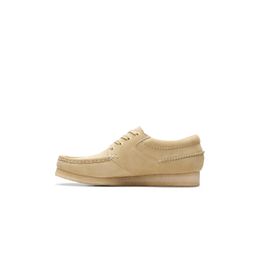Clarks Herren Schn&uuml;rschuh "Wallabee", Gr. 43, beige, Leder, Schuhe, in modernem Retro-Design