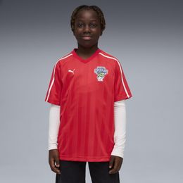 Puma Kinder Trainingsshirt "T7 Super Puma Relaxed Trikot Jungen", rot, Gr. 140, gestreift, Obermaterial: 100% Polyester. Kragen: 5% Elasthan, 95%