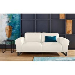 2-Sitzer W.Schillig, B:192cm H:78cm T:94cm, wei&szlig;, Sofas, "montanaa Designsofa mit erstklassigem Sitzkomfort, Federkern", mit Metallkufen in Schwarz