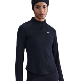 Nike Damen Lauftop "W NK TEMPO SWSH HBR DF HZ TOP", schwarz, Gr. M, Obermaterial: 100% Polyester, Tops, mit Halbrei&szlig;verschluss, schwei&szlig;ableitend