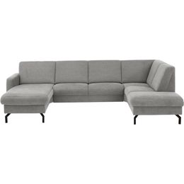 Wohnlandschaft DIE PLANBAR, B:307cm H:88cm T:190cm, grau, 94% Polyester, 6% Nylon, Sofas, "PP-PF25099, U-Form, Breite 307cm", Wahlweise mit