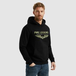 PME-Legend PME LEGEND Herren Kapuzensweatshirt "Hooded soft terry with logo", schwarz, Gr. M, bestickt, Sweatware, Obermaterial: 80% Baumwolle, 20% Polyester,