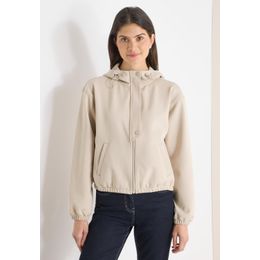 Cecil Damen Blouson, beige, Gr. XXL, unifarben, Stoff, Obermaterial: 50% Polyester, 43% Baumwolle, 7% Elasthan. Futter: 100% Polyester, Jacken, mit