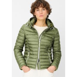 Fuchs & Schmitt FUCHS SCHMITT Damen Steppjacke, gr&uuml;n, Gr. 46, unifarben, Web, Obermaterial: 100% Polyamid, Jacken, abnehmbare Kapuze, Regular Fit,