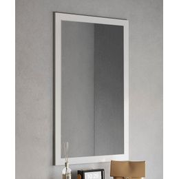 OTTO HOME Garderobenspiegel "Breite x H&ouml;he: 110 x 68 cm, mit Rahmen Weiss Hochglanz Lack", B/H/T: 110cm x 68cm x 2cm, hochgl&auml;nzend, transparent,