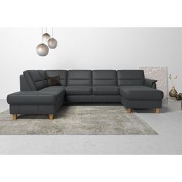 Wohnlandschaft Home Affaire, B:308cm H:89cm T:212cm, schwarz, Luxus-Microfaser (100% Polyester);Struktur (100% Polyester);Luxus-Microfaser in