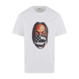 Herren T-Shirt "Upscale by Mister Tee Psycho Man Oversize Tee", wei&szlig;, Gr. XL, UPSCALE BY MISTER TEE, bedruckt, 100% Baumwolle, Shirts