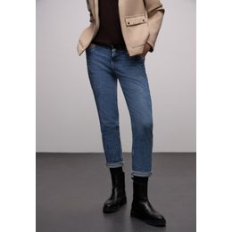 Street One Damen 5-Pocket-Jeans "Style BOYFRIEND"light blau authentic washed, Gr. 25, unifarben, Denim/Jeans, Obermaterial: 76% Baumwolle, 18%