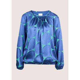 Madeleine Mode MADELEINE Damen Schlupfbluse "Bluse Schlupfbluse mit Raglan&auml;rmeln, Stretch", blau, Modern, Gr. 42, Obermaterial: 55% Viskose CV. 45% Polyester PES.,
