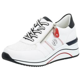 Remonte Damen Keilsneaker, Gr. 45, bunt, Leder, Lederimitat, Schuhe, Freizeitschuh, Halbschuh, Schn&uuml;rschuh mit Metallic-Kontrastbes&auml;tzen