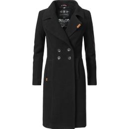 Navahoo Damen Wintermantel "Wooly", schwarz, Gr. XXXL, Obermaterial: 90% Acryl, 8% Viskose, 2% Elasthan. Innenfutter: 100% Polyester. &Auml;rmelfutter: