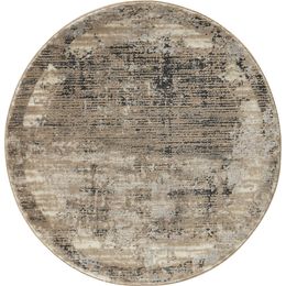 Teppich OTTO HOME, &Oslash;:140cm, grau, Kunstfaser, Wohnzimmer, Teppiche, "Hamsa, in Standard- und Premium-Qualit&auml;t, 9 mm oder 14 mm H&ouml;he", Dezenter Glanz,