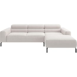 Ecksofa Home Affaire, B:258cm H:71cm T:183cm, wei&szlig;, 88% Polyester, 12% Polyacryl, Wohnzimmer, Sofas, "Ecksofa, L-Form, incl. Kopfteilverstellung,