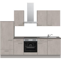 K&uuml;chenzeile Nobilia, B:270,3cm H:216,6cm T:60cm, grau, Komplettk&uuml;chen-Sets, ""Riva I", NEU: individuell anpassbar mit gratis Profi-Beratung",