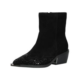 Alma en Pena Damen Bikerboots "Alma en Pena Stiefelette Veloursleder", Gr. 39, schwarz, Veloursleder, Schuhe