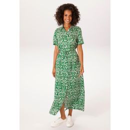 Aniston CASUAL Damen Sommerkleid, gr&uuml;n, Gr. 36, bedruckt, gebl&uuml;mt, gemustert, Web, Obermaterial: 100% Viskose, Kleider, mit Ornamenten und grafischen