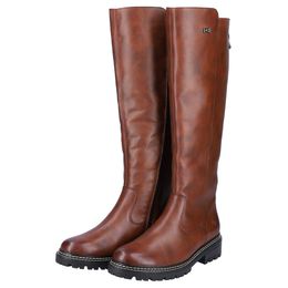Remonte Damen Stiefel, Gr. 44, braun, Leder, Schuhe, Blockabsatz, Businesschuh, Langschaftstiefel Innenrei&szlig;verschluss