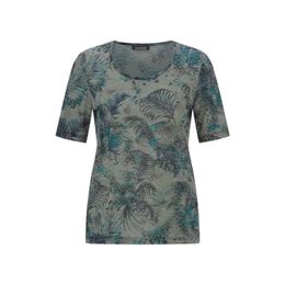GOLDNER Damen Kurzarmshirt "Kurzgr&ouml;&szlig;e Sommershirt aus pflegeleichtem Viskose-Jersey", gr&uuml;n, Modisch, Gr. 23, Obermaterial: 50% Polyester PES. 50%