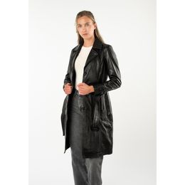 Mauritius Damen Ledermantel "MWLeodie", schwarz, Gr. XS, unifarben, Obermaterial: 100% Schafsleder. Futter: 100% Polyester. &Auml;rmelfutter: 100%