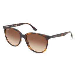 Ray-Ban RB 4378 | Damen-Sonnenbrille | Fassung: Vollrand, Quadratisch, Kunststoff, Havanna | Glasfarbe: Braun Verlaufend