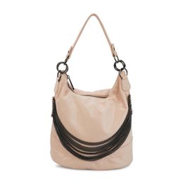 Harpa Damen Schultertasche "Cher", beige, Lederimitat, unifarben, Taschen, aus changierendem Material, mit Ketten-Verzierung