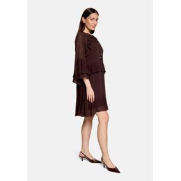 Vera Mont Damen Volantkleid "Damen mit R&uuml;schen"rostbraun, Gr. 44, Chiffon, Obermaterial: 100% Polyester. Futter: 100% Polyester, Kleider