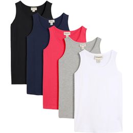 bonprix Damen Longtop, bunt, Gr. 52, Jersey, Obermaterial: 90% Baumwolle, 10% Viskose, Tops, figurumspielende Passform, po-bedeckend