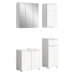 Badm&ouml;bel-Set Welltime, B:116cm H:193cm T:34cm, wei&szlig;, Kastenm&ouml;bel-Sets, "CAPRI, 4-teilig, mit eingefasster Griffmulde, bestehend aus:",