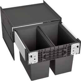 M&uuml;lltrennsystem Blanco, B:40cm H:36cm T:47cm, schwarz, Kunststoff, K&uuml;che, M&uuml;lleimer, "Select II 50/2", Kunststoff, Stahlblech, 500 mm Untermass