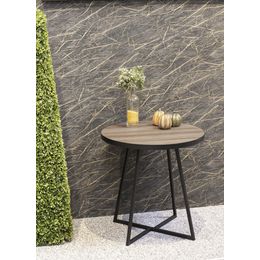 Beistelltisch HAKU, B:48cm H:52cm T:48cm, schwarz, Wohnzimmer, Tische, "Sofatisch, Wohnzimmertisch", rund - aus MDF Braun - &Oslash;/H 48/52 cm