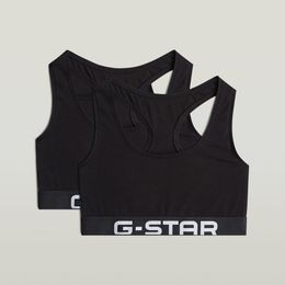 G-Star Raw G-STAR Damen Bralette "DOLOMITE, RACERBACK BRALETTE", Gr. XXL, schwarz, Jersey, Obermaterial: 95% Baumwolle, 5% Elasthan, unifarben, BHs, mit