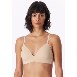 Schiesser Damen Soft-BH "Invisible Soft", Gr. 80, beige, Microtouch, Obermaterial: 70% Polyamid, 30% Elasthan, unifarben, Basic, BHs, mit seitlichen