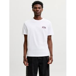 Jack & Jones JACK & JONES Herren T-Shirt "JJAERO TEE SS CREW NECK", wei&szlig;, Gr. M, bedruckt, Jersey, Obermaterial: 100% Baumwolle, Shirts, Baumwolle, regular fit