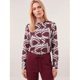 Walbusch Bluse mit Stehkragen Baumwollsatin