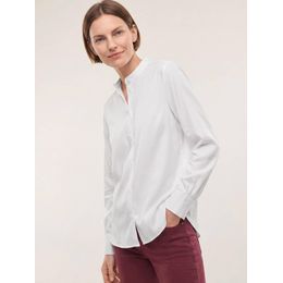 Walbusch Bluse mit Stehkragen Baumwollsatin