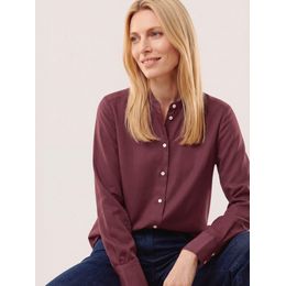 Walbusch Bluse mit Stehkragen Baumwollsatin