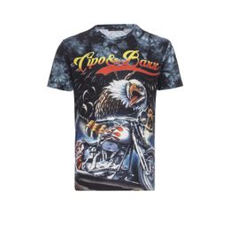 Cipo & Baxx CIPO & BAXX Herren T-Shirt "CT821", blau, Gr. L, Obermaterial: 50% Baumwolle CO. 50% Polyester PES., Shirts, in Regular Fit