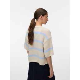 V&eacute;ro Moda VERO MODA Damen Strickjacke "VMMAYBE 2/4 OPEN CARDIGAN NOOS"birch stripes:cashmere blau, parfait pink, Gr. M, gestreift, Strick, Obermaterial: 100%