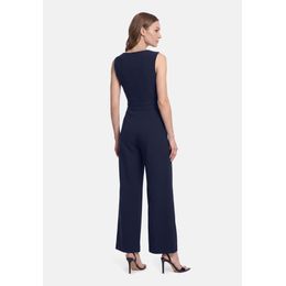 Vera Mont Damen Overall "Damen mit weitem Bein", blau, Gr. 46, Cr&ecirc;pe, Obermaterial: 95% Polyester, 5% Elasthan. Futter: 100% Polyester, Overalls,