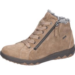Waldl&auml;ufer WALDL&Auml;UFER Damen Stiefelette "H-Teresa", Gr. 6, beige, Veloursleder, Schuhe, Winterboots, Schn&uuml;rboots mit TEX-Membrane, H-Weite
