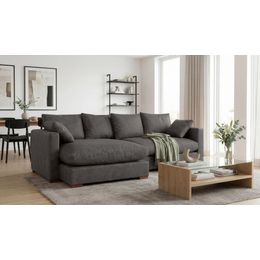 Ecksofa OTTO HOME, B:266cm H:80cm T:153cm, grau, 100% Polyester, Wohnzimmer, Sofas, "Coray", Breite 266 cm, extra weich und kuschelig, mit Federn und