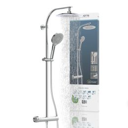 Sch&uuml;tte Duschs&auml;ule SCH&Uuml;TTE, H:101cm, grau, Brausegarnituren, "MADURA FRESH", inkl. Wasserspardichtung, Sicherheitssperre, Antikalk, h&ouml;henverstellb.